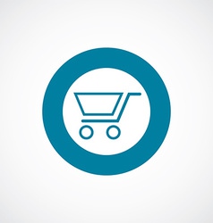 Shopping cart icon bold blue circle border Vector Image