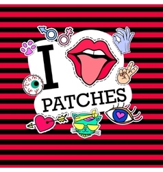 Fun patch collection Royalty Free Vector Image