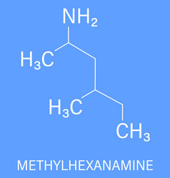 Methylhexanamine molecule skeletal formula Vector Image