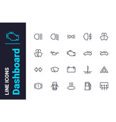 Dashboard with useful optimization icons set Vector Image