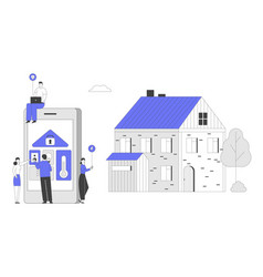 A man using smart home control panel Royalty Free Vector