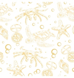 Set seamless pattern with nautical elements Vector Image