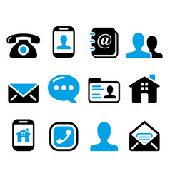 Contact icon set simplicity theme Royalty Free Vector Image