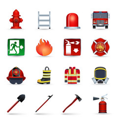 Firefighter emblems set Royalty Free Vector Image