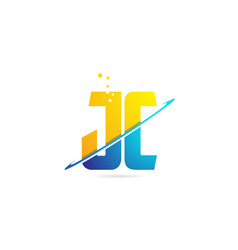 Orange blue alphabet letter jc j c logo icon Vector Image