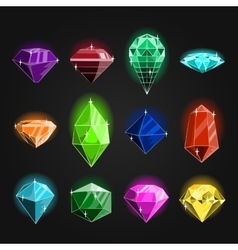 Big set of jewel in the glass Royalty Free Vector Image