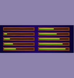 Game ui loading progress bars cartoon set Vector Image