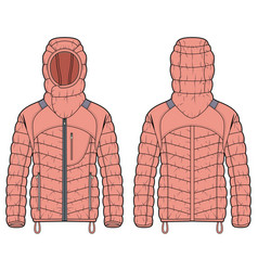 Womens quilted puffer gilet jacket design flat Vector Image