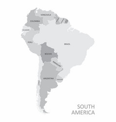South america silhouette map Royalty Free Vector Image