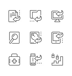 Isometric flat concept of data recovery Royalty Free Vector