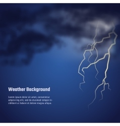 Detailed realistic rainy cloud with bright flash Vector Image