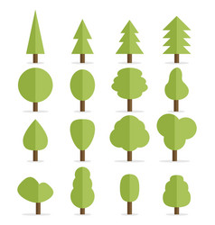 Trees set 3d isometric Royalty Free Vector Image
