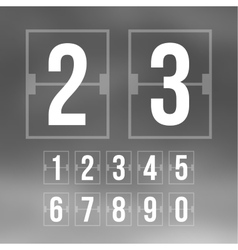 Countdown timer white color mechanical scoreboard Vector Image