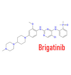 Brigatinib cancer drug molecule skeletal formula Vector Image