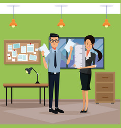 Business people in office cartoon Royalty Free Vector Image