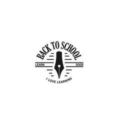 School logo monochrome vintage style Royalty Free Vector