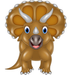 Cartoon angry triceratops isolated Royalty Free Vector Image