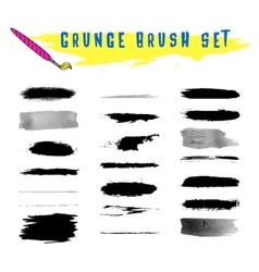 Brush strokes set grunge brush strokes ink paint Vector Image