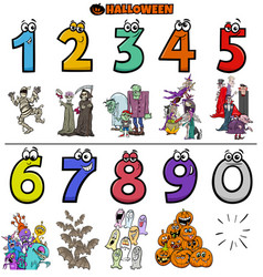Cartoon monsters numbers Royalty Free Vector Image