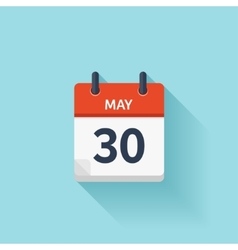 May 30 flat daily calendar icon Date and Vector Image