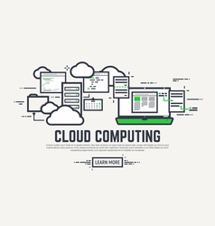 Cloud computing line Royalty Free Vector Image