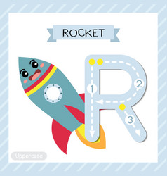 Letter r vocabulary rocket Royalty Free Vector Image