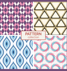 Set of four seamless pattern Royalty Free Vector Image