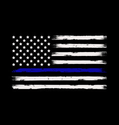 Thin blue line american flag Royalty Free Vector Image