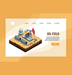 Oil and gas petroleum refining isometric pictures Vector Image