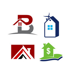 Real estate home property design template set Vector Image