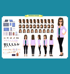 Casual business woman character set Royalty Free Vector