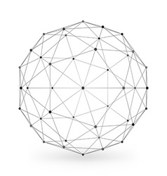 Wireframe mesh polygonal sphere Royalty Free Vector Image