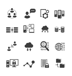 Big data cloud computing icons Royalty Free Vector Image