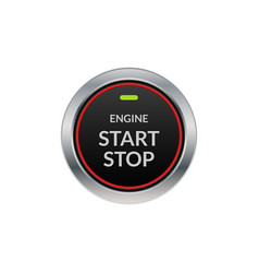 Car engine start stop button ignition push circle Vector Image