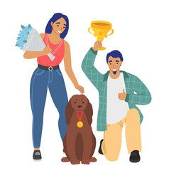 Cartoon dog in different poses Royalty Free Vector Image