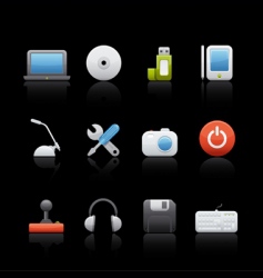 Computer equipment icons Royalty Free Vector Image