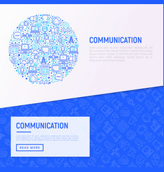 Communication concept in circle Royalty Free Vector Image
