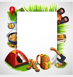 Camping theme frame 1 Royalty Free Vector Image