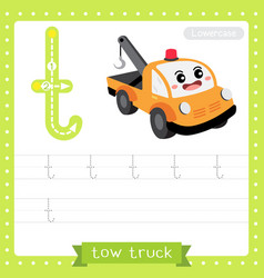 Letter t lowercase tracing practice worksheet Vector Image