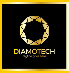 Diamond tech logo Royalty Free Vector Image - VectorStock