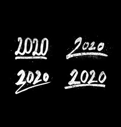 Happy new year 2020 grunge stamp seal with fir Vector Image