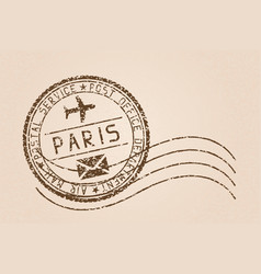 Collection of paris postal stamps partially faded Vector Image