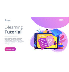 Video tutorial concept landing page Royalty Free Vector