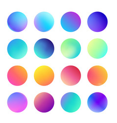 Rounded holographic gradient sphere set gradient Vector Image