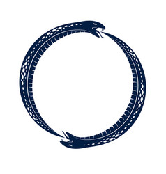 Snake eating its own tale uroboros snake in a Vector Image
