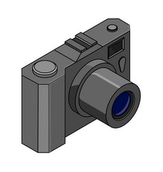 Camera isometric outline drawing Royalty Free Vector Image