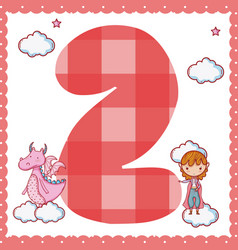 Donut cartoon two number Royalty Free Vector Image