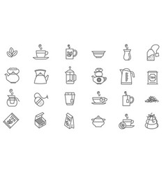 Realistic tea brewing bag icon set Royalty Free Vector Image