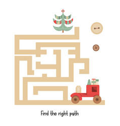 Christmas labyrinth Royalty Free Vector Image - VectorStock