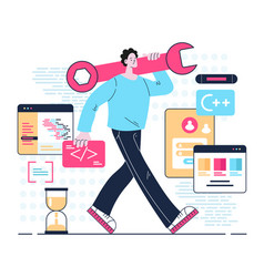 Creating program html code process concept Vector Image